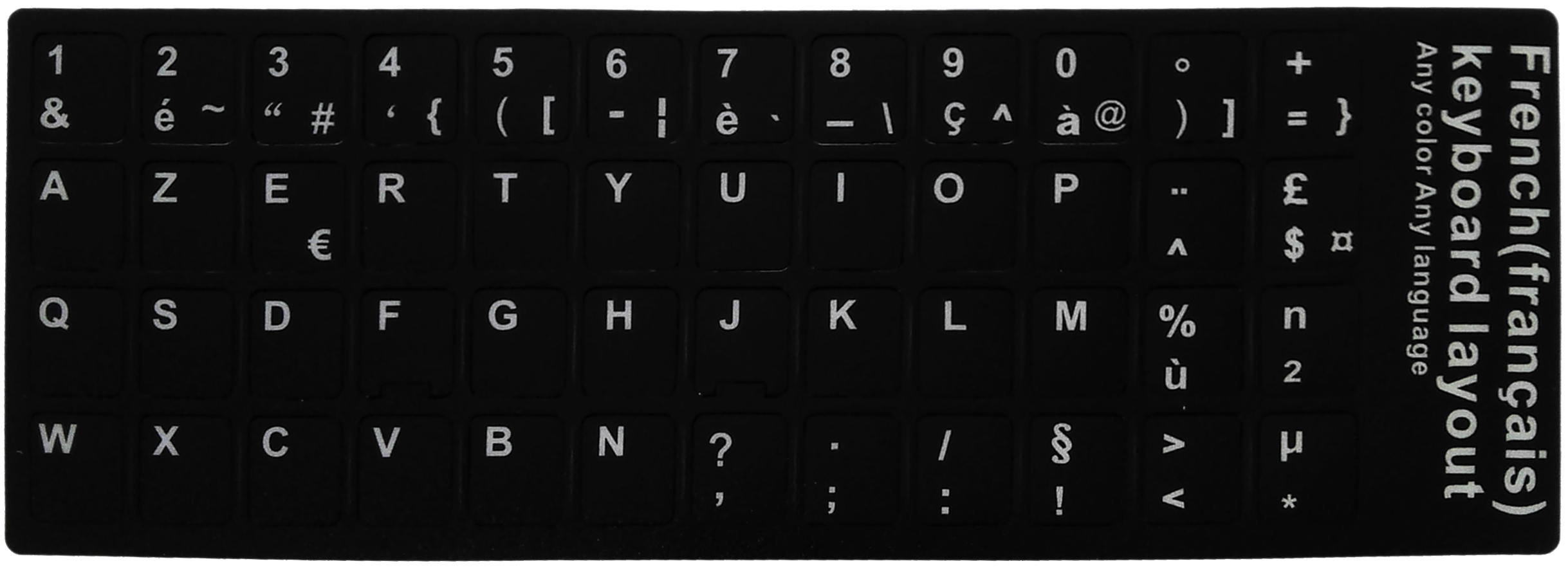 Sticker Autocollant AZERTY NOIR pour Touches de Clavier d'Ordinateur ...